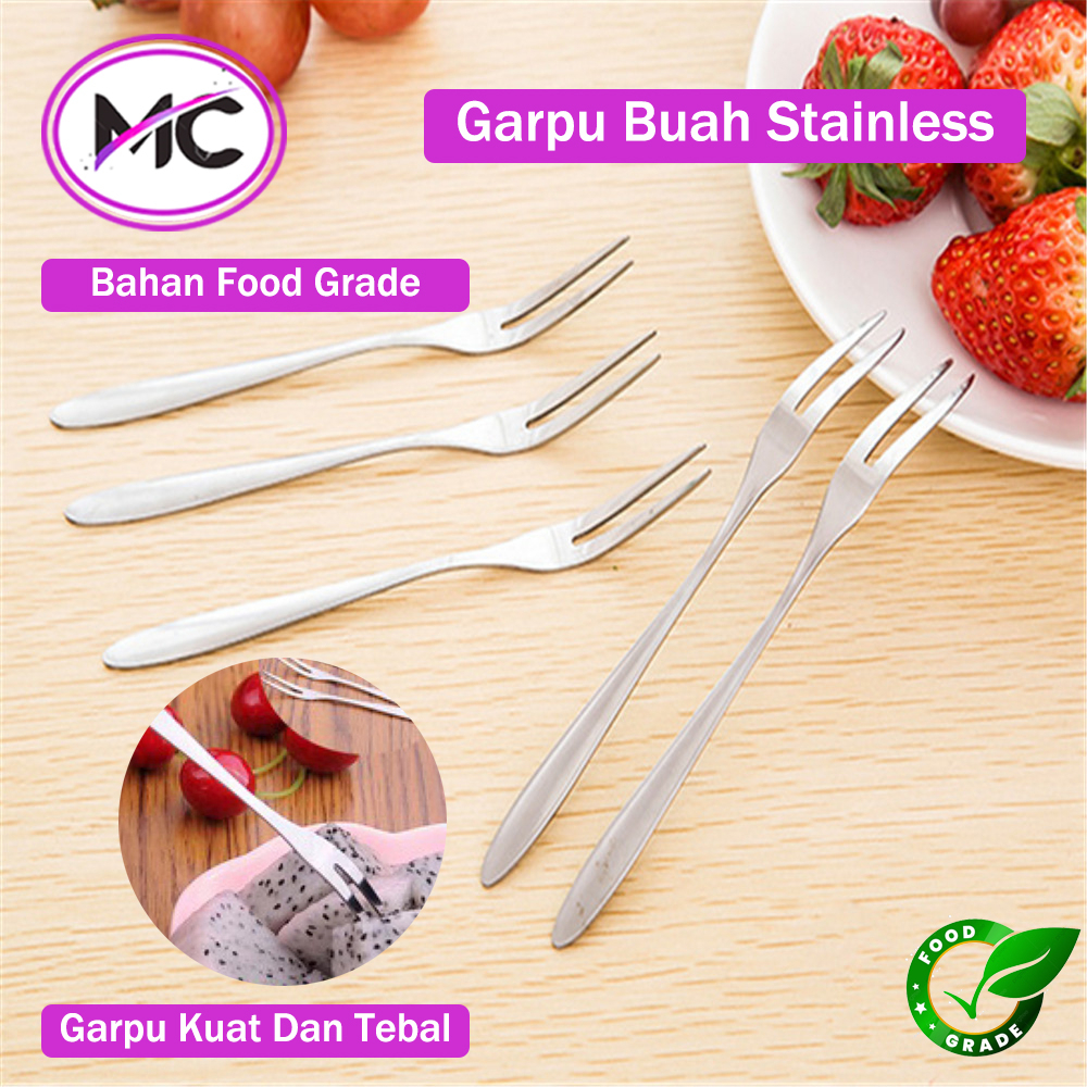 Jual Garpu Buah Mini Stainless Steel Garpu Tusukan Kue Puding Kuat ...