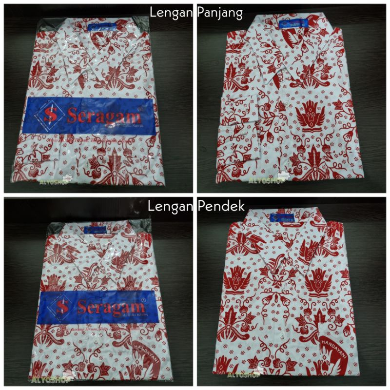 Jual Seragam Sekolah Batik Merah SD | Batik Merah Lengan Panjang dan ...