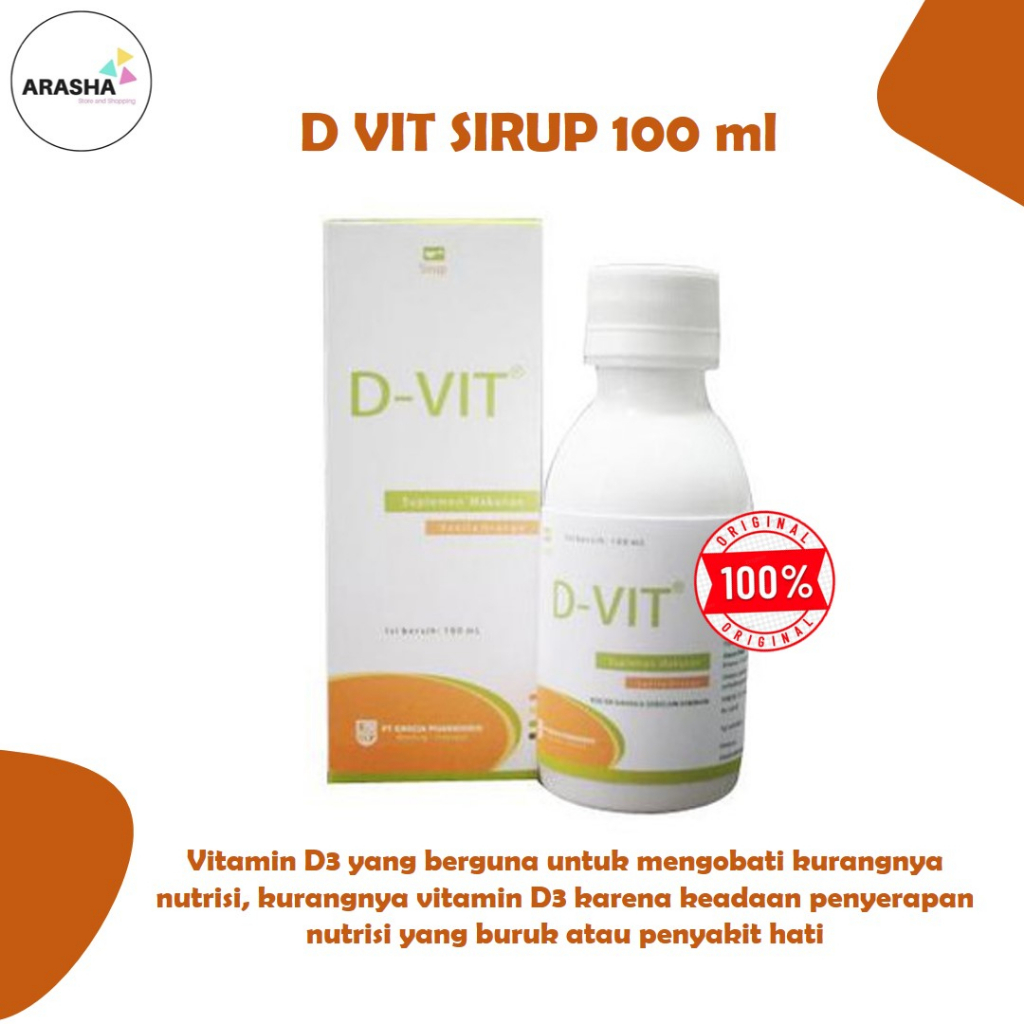 Jual D VIT SIRUP 100 ML Suplemen Vitamin D3 Kesehatan Tubuh/Vitamin D ...