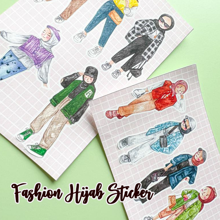 Jual [Artopia] 1 Lembar Sticker Chibi Hijab Kiss Cut / Stiker ...