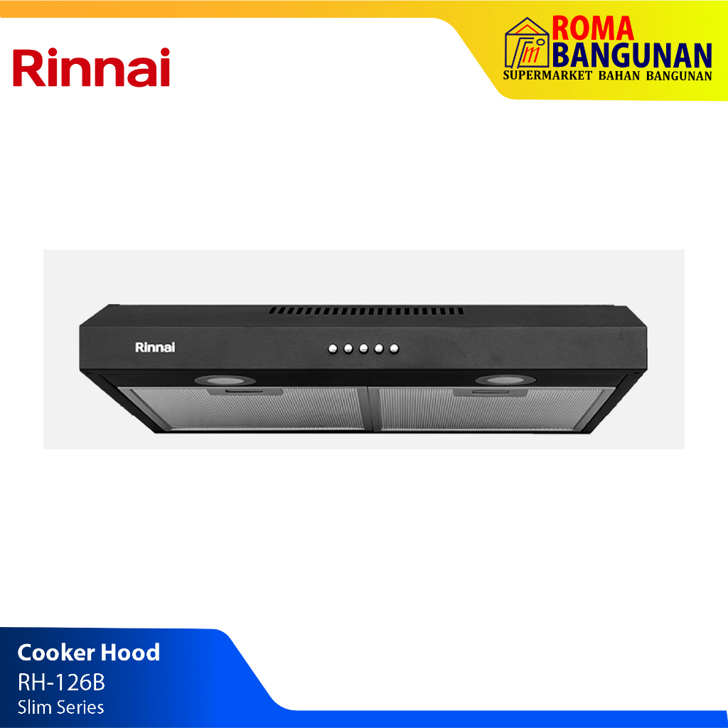 Jual Rinnai Penghisap Asap Kompor Cooker Hood Slim Hood RH-126B / RH126B | Shopee Indonesia