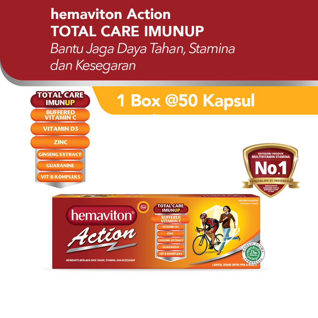 Jual hemaviton Action Total Care ImunUp Multivitamin Kapsul Suplemen ...