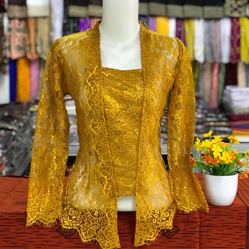 Jual Kebaya Jadi Metalik Glossy Model Bet Tangan Panjang | Shopee Indonesia