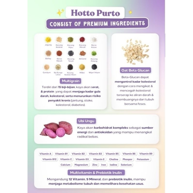 Jual HOTTO PURTO multigrain sarapan sehat | Shopee Indonesia