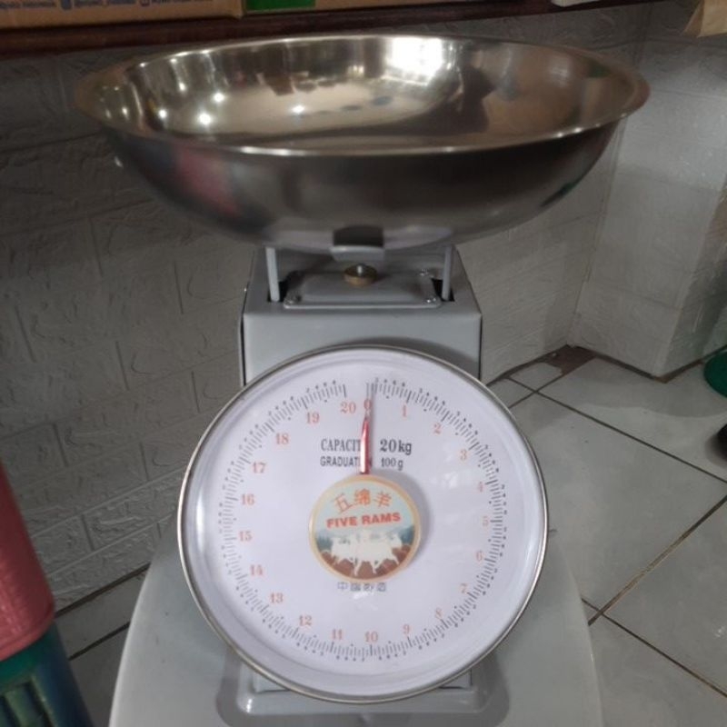 Jual Pengukur Berat Five Rams Timbangan Jarum Analog Pasar Dapur Buah 20kg 20 Kg | Shopee Indonesia