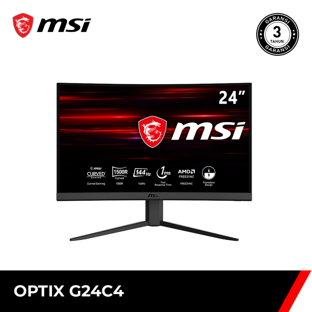 Jual MSI Monitor LED Optix G24C4 Curved 24"Inc | Shopee Indonesia
