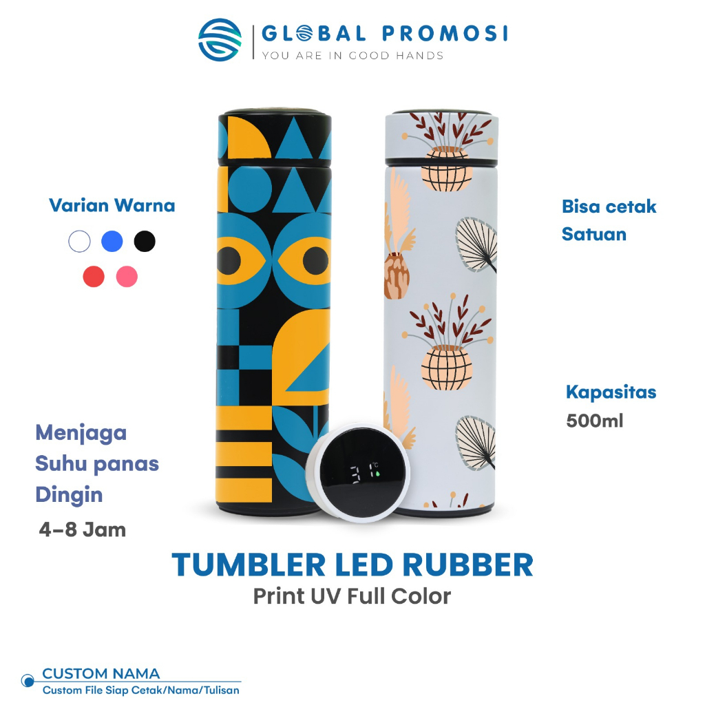 Jual Custom Tumbler LED Doff Print UV Cetak Full Color Murah Souvenir ...