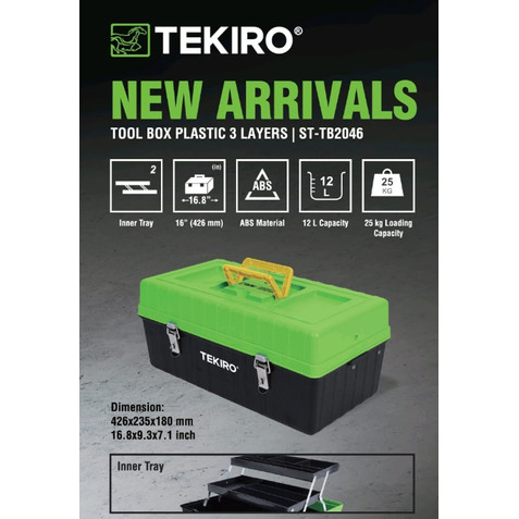 Jual Tool Box TEKIRO PVC 3 Susun Kotak Perkakas Plastik 426 x 235 x 180 mm | Shopee Indonesia