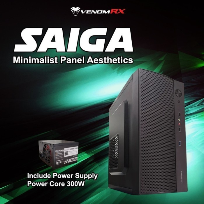Jual CASING PC KOMPUTER VENOM RX SAIGA + PSU 300W | Shopee Indonesia