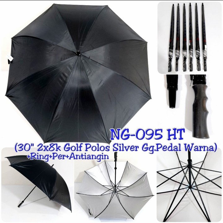 Jual Payung Golf Hitam Polos Jumbo Payung Hitam Anti UV Rangka Kuat ...