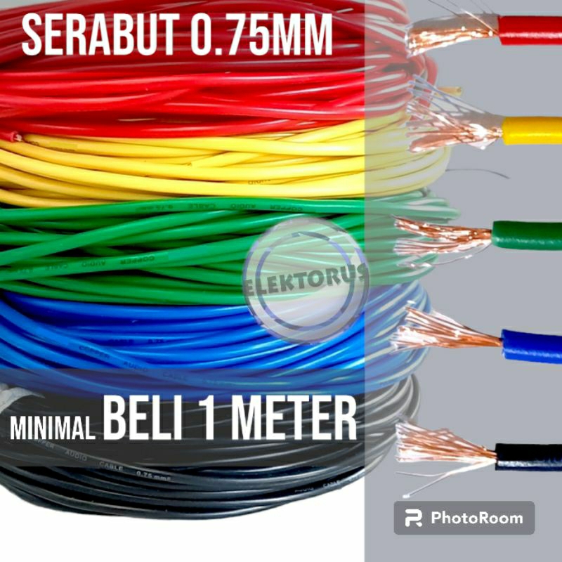 Jual Kabel Serabut 0.75mm Meteran Audio Cable Body Bodi Rakitan Rambut ...
