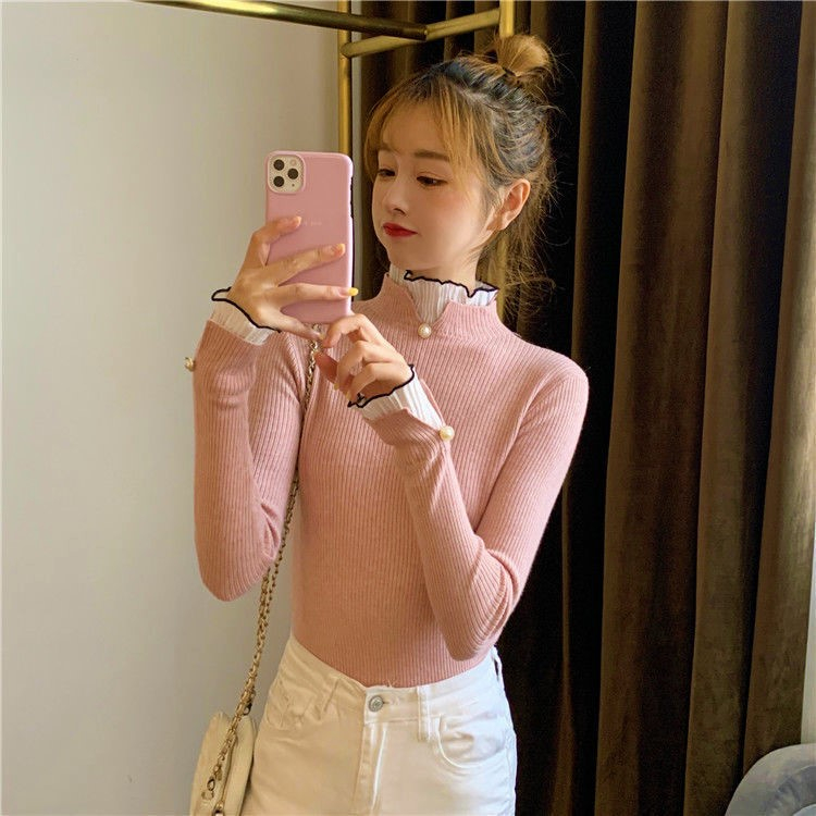Jual AJW Atasan Korean Style Turtleneck Lengan Panjang Rajut Import Premium Xi | Korean Dress ...