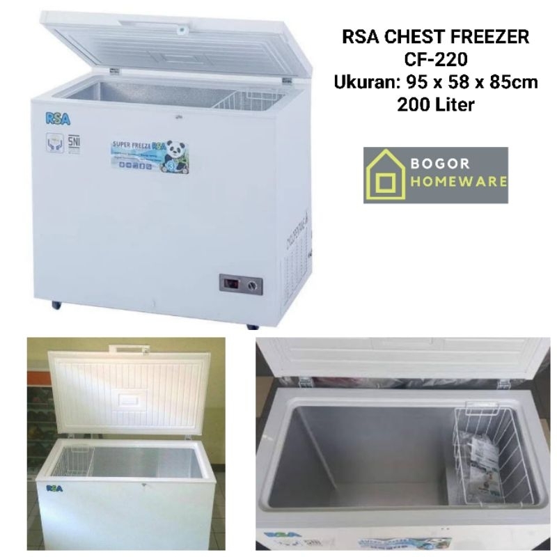 Jual (KHUSUS BOGOR) CHEST FREEZER RSA CF-210 KAPASITAS 200L | Shopee ...
