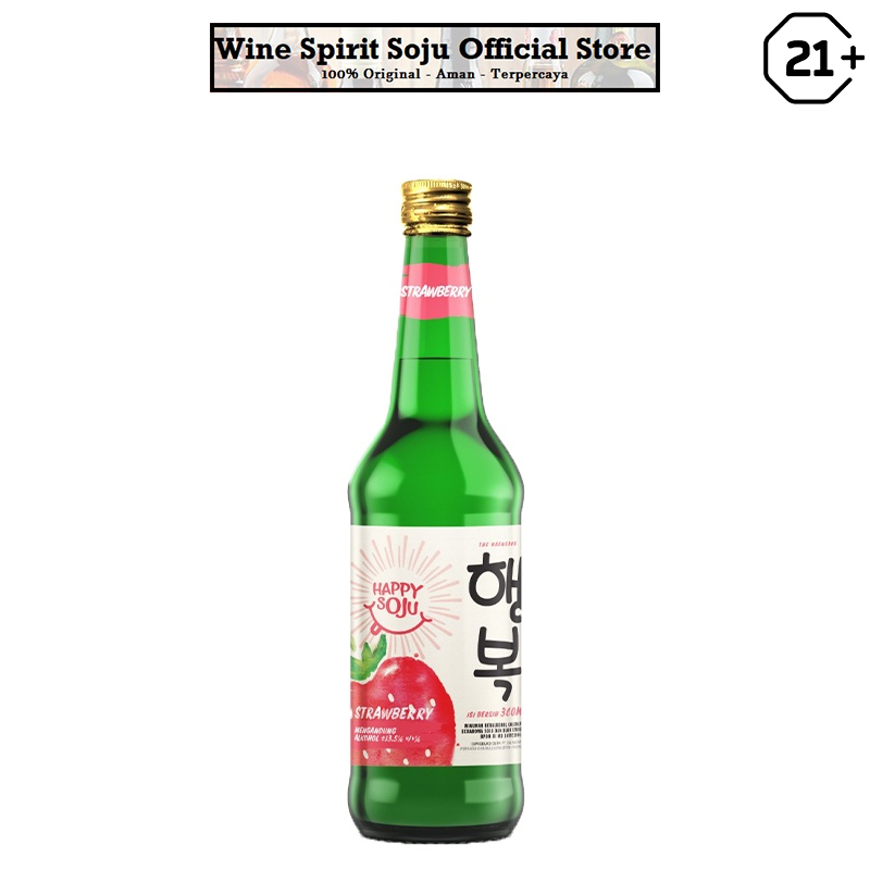 Jual Happy Soju Strawberry 360ml | Shopee Indonesia