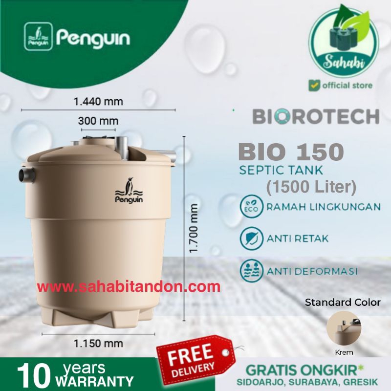 Jual Bio Septic Tank Penguin / Pinguin Biorotech 1500 Liter | Shopee ...