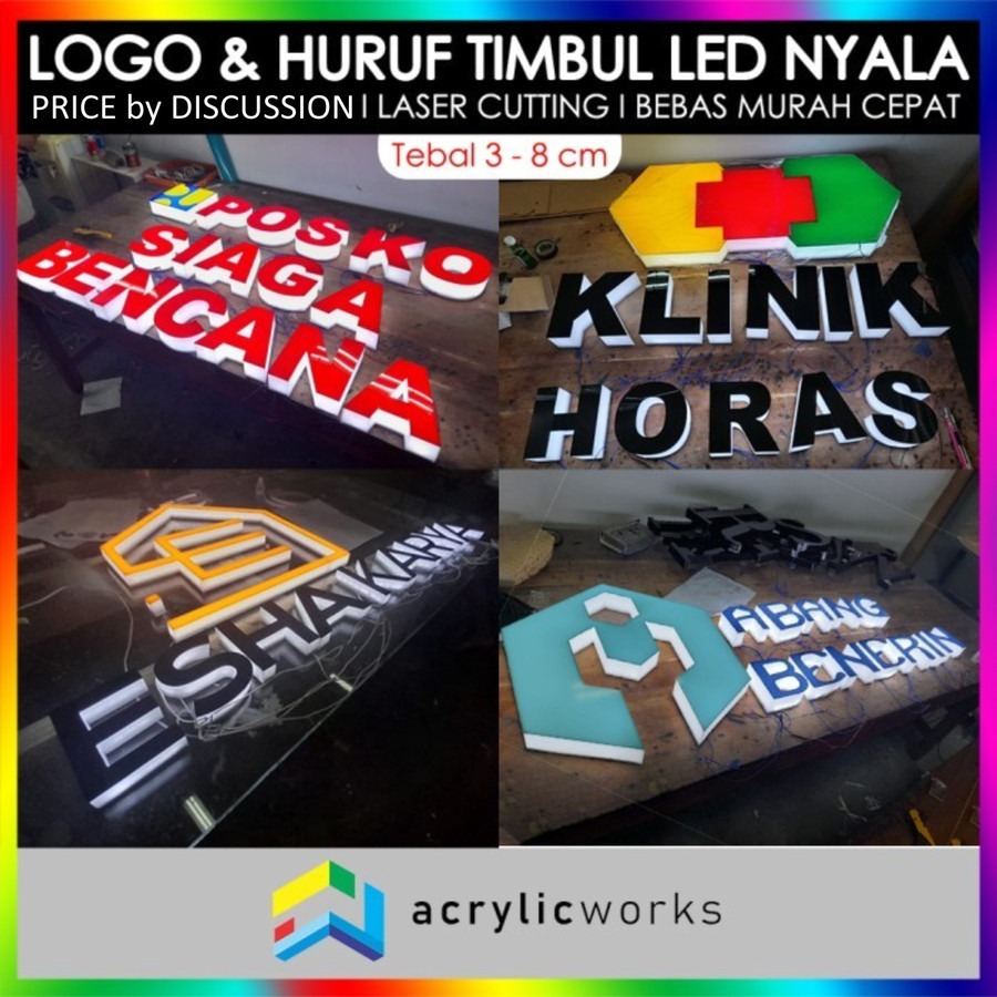 Jual Huruf Timbul Acrylic LED NYALA Bebas Murah Cepat! | Shopee Indonesia