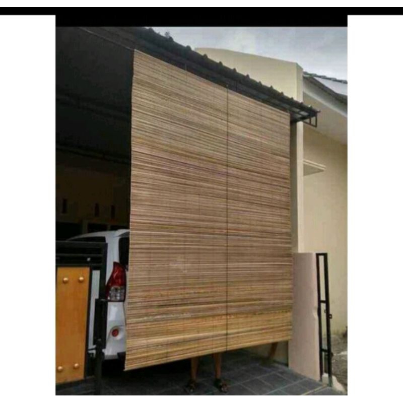 Jual (Murah)Tirai Bambu sawit 2x2Meter plitur & vernis Tirai kerai sawit bambu (plus tali ...