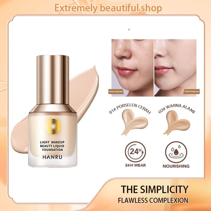 Jual Hanru matte Full Coverage Foundation Tahan Air Oil-control Waterproof / Tahan Lama 24 Jam ...