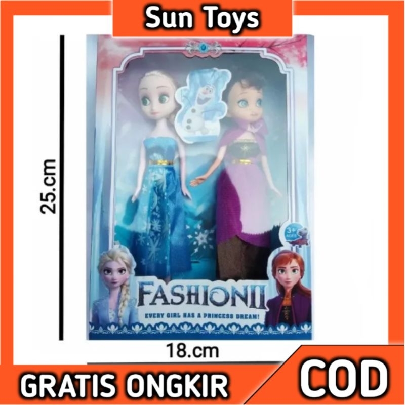 Jual Mainan anak perempuan boneka set isi 2 frozen Anna dan Elsa 1919 ...