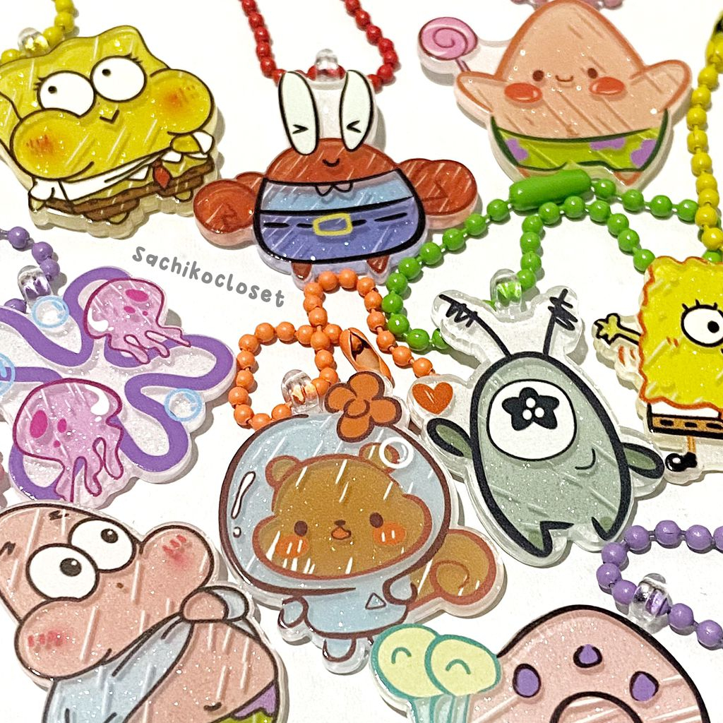 Jual spongebob acrylic keychain gantungan kunci patrick lucu | Shopee ...