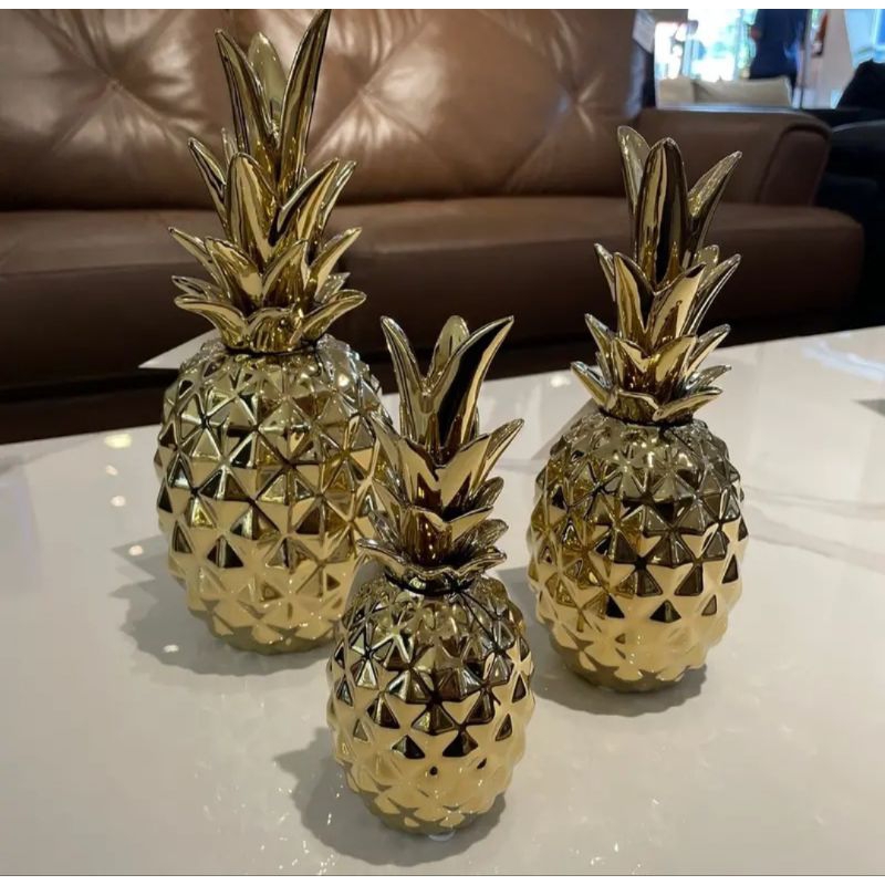 Jual Informa figurine nanas miniatur pajangan meja gold mewah | Shopee ...
