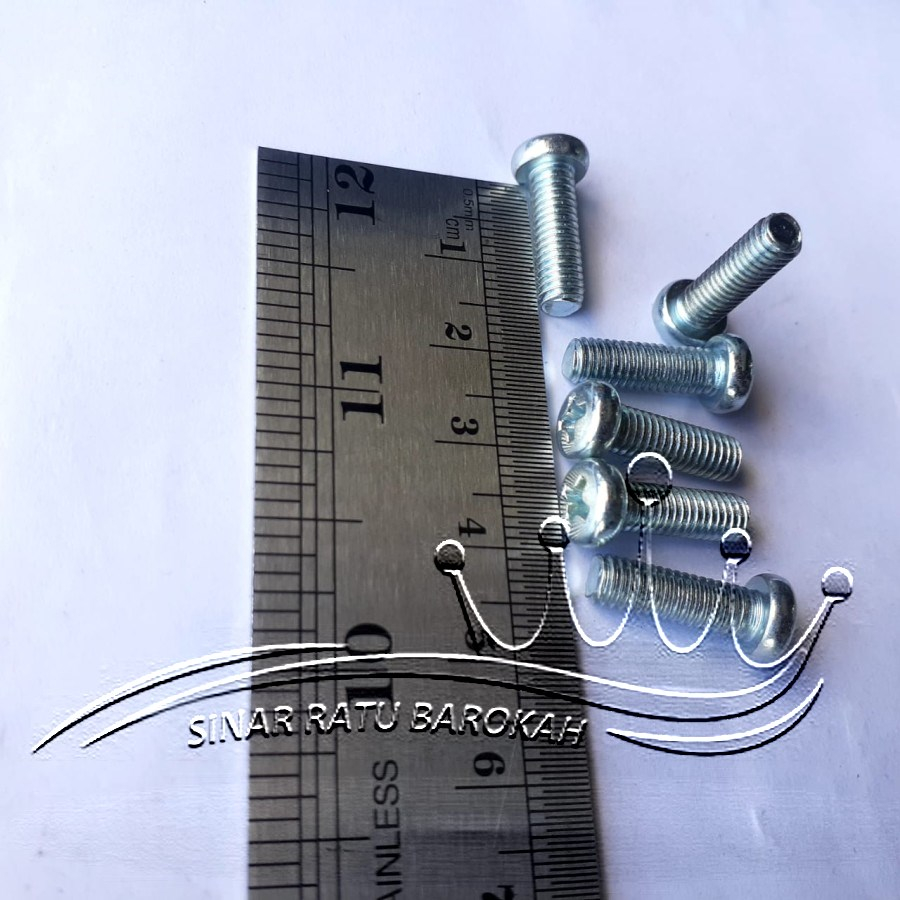 Jual BAUT OBENG PLUS JP M5X15 PANJANG 1,5CM 1,5 CM M5 X 15 BAUD 5X15 5 ...
