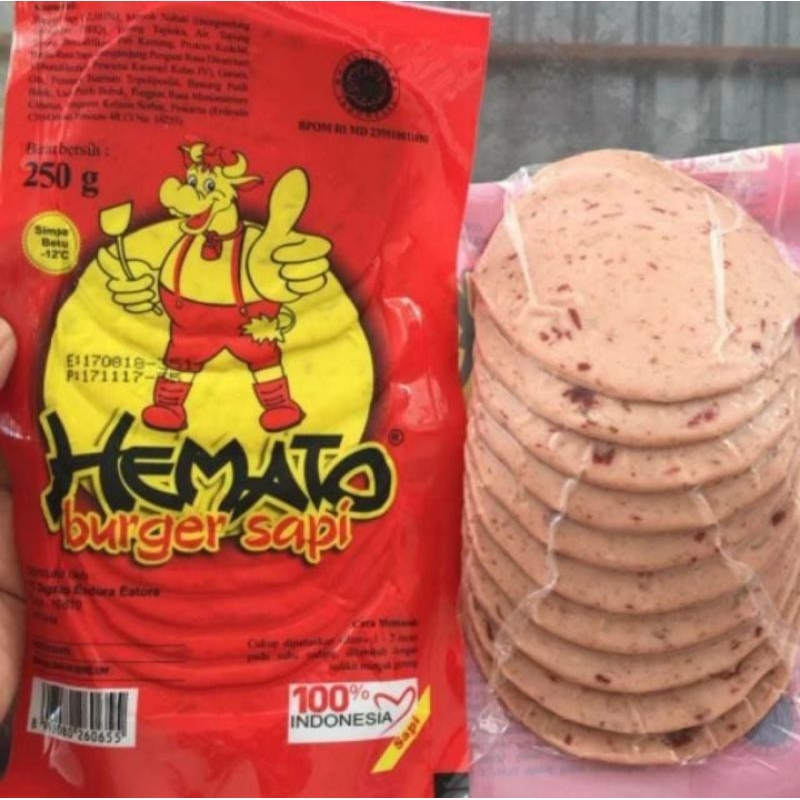 Jual Hemato Beef Burger / Daging Burger Sapi 10s 250gr | Shopee Indonesia