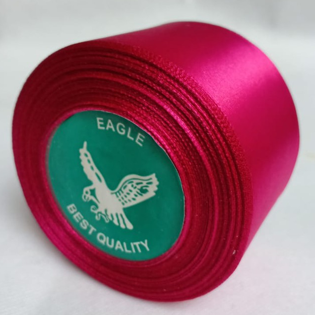 Jual Pita satin pink fanta 2 inch / 5 cm Per roll pita kado pita bucket ...