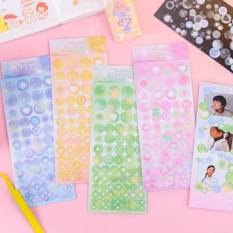 Jual Stiker Flash Bubble Aneka Bentuk Dan Warna Untuk Dekorasi Jurnal ...