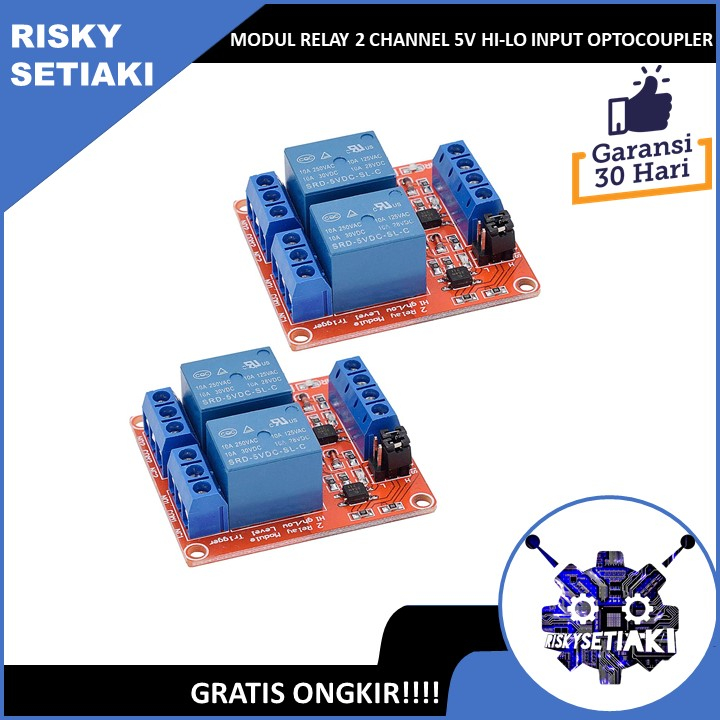 Jual MODUL RELAY 2 CHANNEL 5V HI-LO INPUT OPTOCOUPLER | Shopee Indonesia