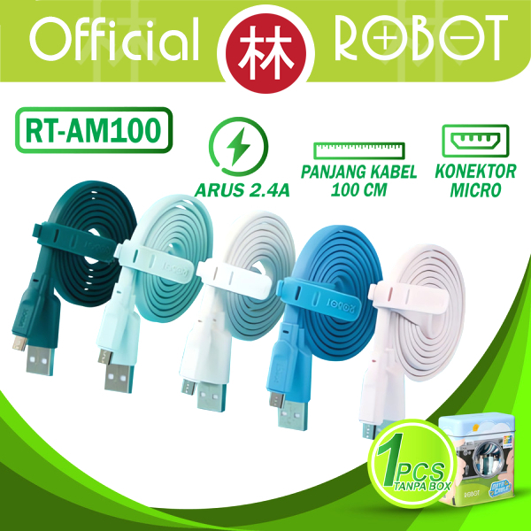 Jual Robot RT-AM100 Kabel Data Cable Micro USB 2.4A 1 M - SATUAN ECERAN ...