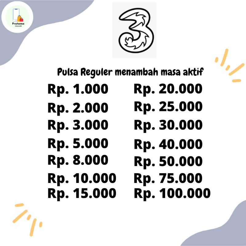 Jual Pulsa 3 | Shopee Indonesia
