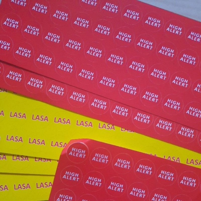 Jual Stiker Lasa dan High Alert diameter 1.5 cm | Shopee Indonesia