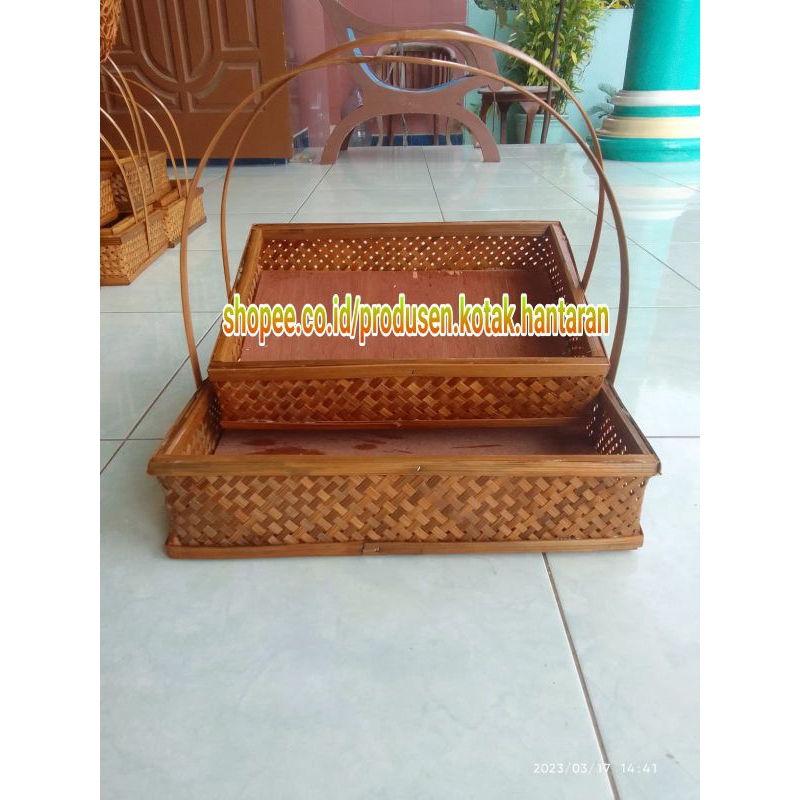 Jual keranjang box kotak bambu, finishing glossy halus. isi 2pcs ...