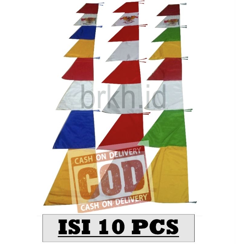 Jual UMBUL UMBUL ( ISI 10 PCS ) BENDERA SEGITIGA MERAH PUTIH WARNA WARNI GARUDA | Shopee Indonesia