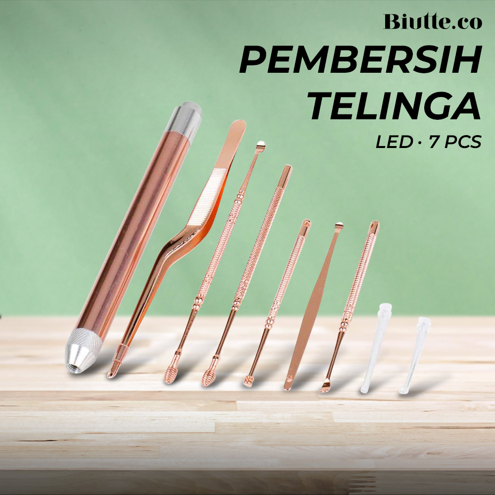 Jual Biutte.co Pembersih Telinga Korek Kuping Ear Spoon LED 7 PCS - JC9 - Rose Gold | Shopee ...