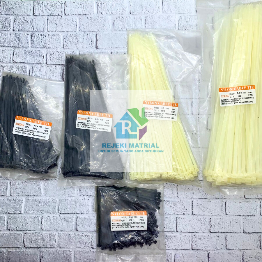 Jual Kabel Ties Warna Hitam/Putih isi 100pcs | Shopee Indonesia