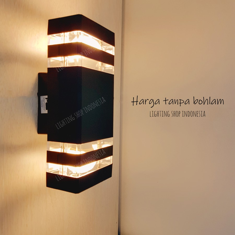 Jual kap lampu dinding wall lamp lampu outdoor lampu 2arah kotak segi ...