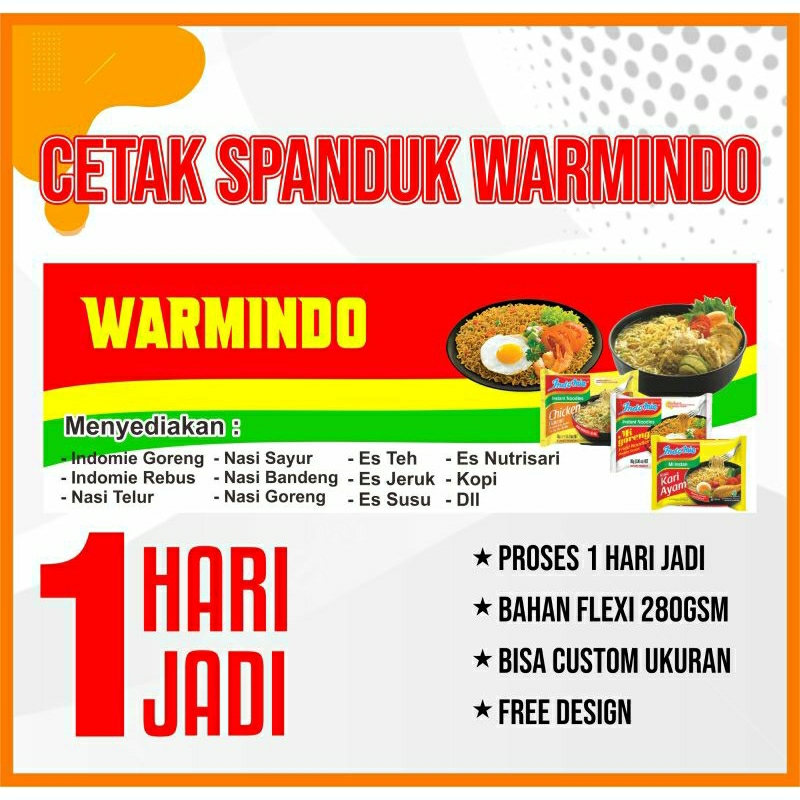 Jual Cetak Spanduk, Banner, Mmt WARMINDO Sehari Jadi ( Free Design ...