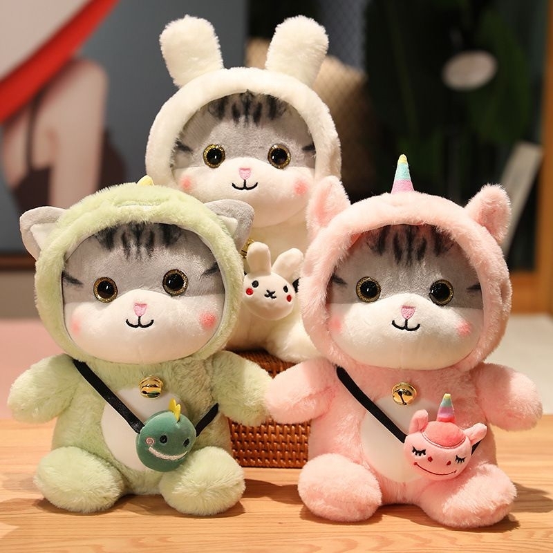 Jual BONEKA KUCING COSPLAY DINOSAURUS/UNICORN/KELINCI 40CM GIFT BOX ...