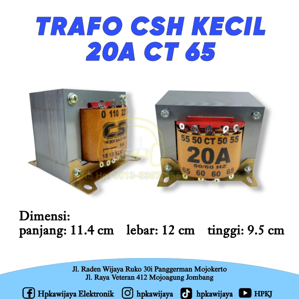 Jual TRAFO TRANSFORMER CSH 20A CT 65 KECIL 20 AMPERE 20AH 65V 65 VOLT CT MURNI | Shopee Indonesia