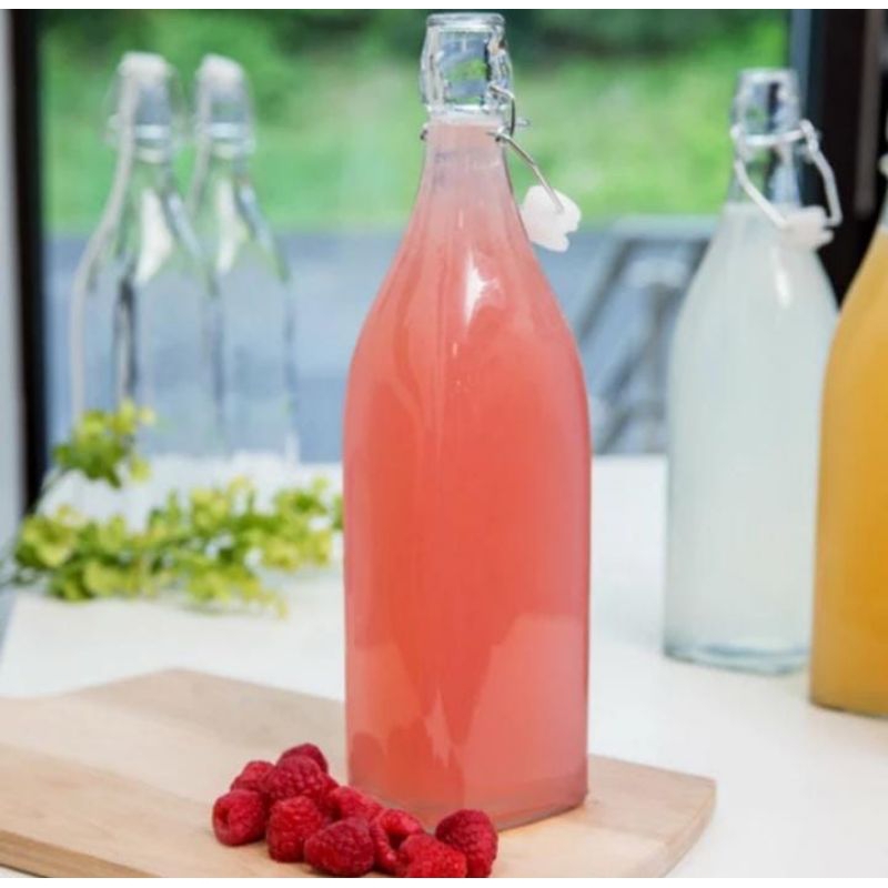 Jual Botol Kaca Tutup Swing 1000ml KOTAK/ Botol Kaca Kombucha Kopi Susu ...