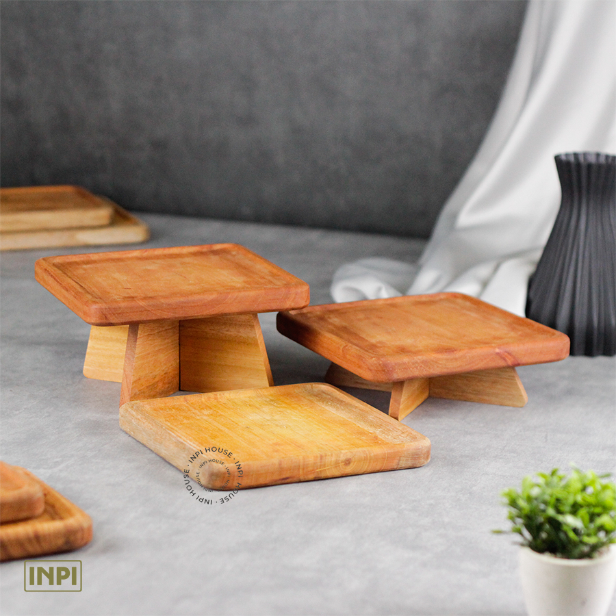 Jual INPI HOUSE - Standing Tray Kayu Kotak 3 susun (Stand 2 Pcs + Papan ...