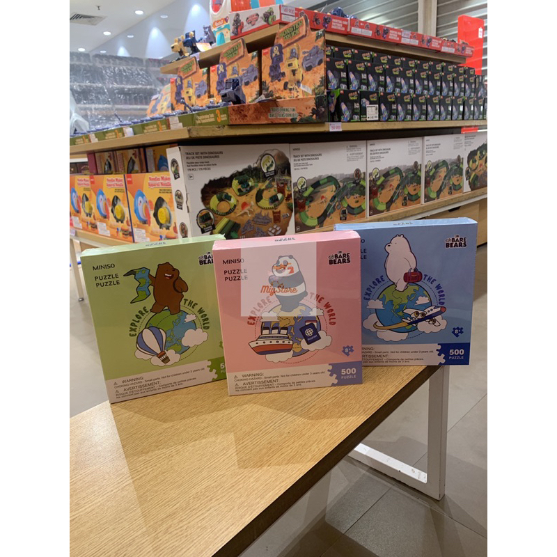 Jual MINISO Mainan Anak Puzzle Karakter We Bare Bears 500 pcs / We Bare ...