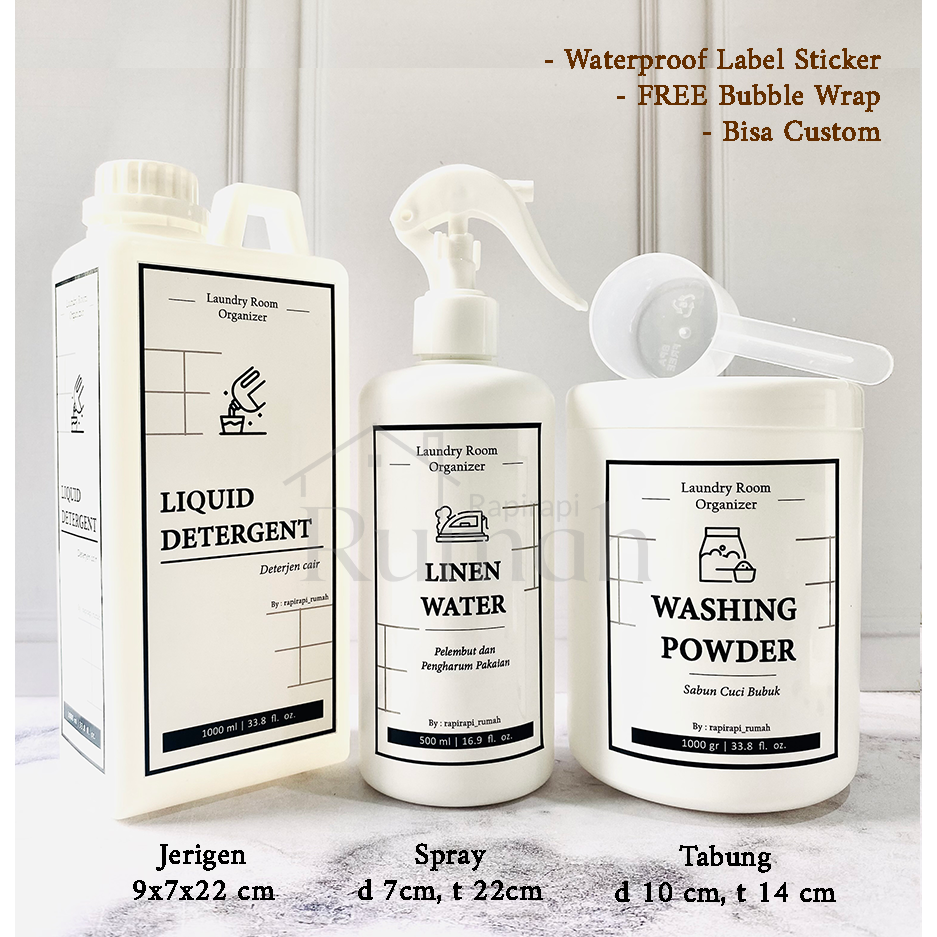 Jual Botol Deterjen Isi Ulang Laundry Jerigen Spray Putih White ...