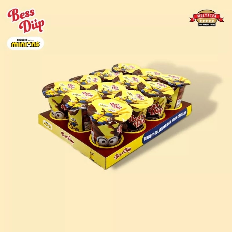 Jual Bess diip Minion Cho Cho chocolate biscuit coklat mini isi 12 ...