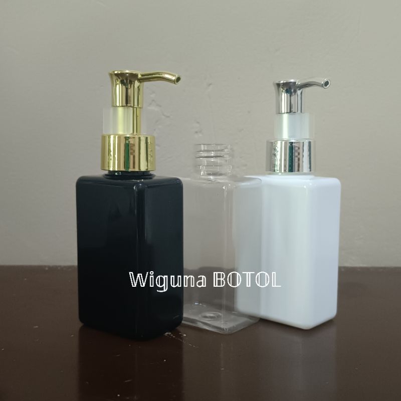 Jual Botol Pump 100ml Kotak / Botol Pet 100ml Kotak Tutup Pump Clip Oil | Shopee Indonesia