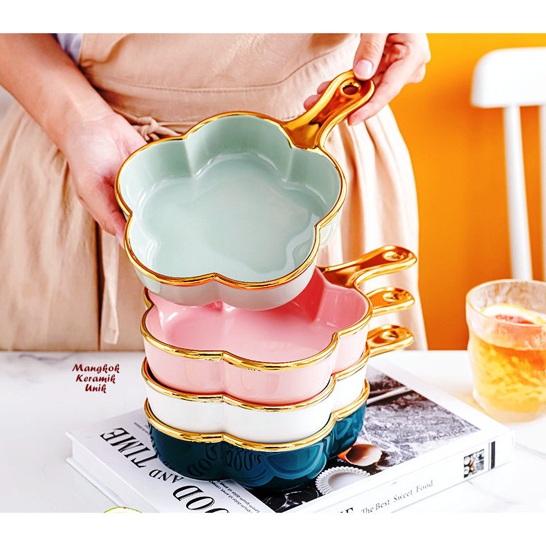 Jual LIST GOLD Mangkok Unik BENTUK BUNGA Mangkok Bunga Model Tangkai ...