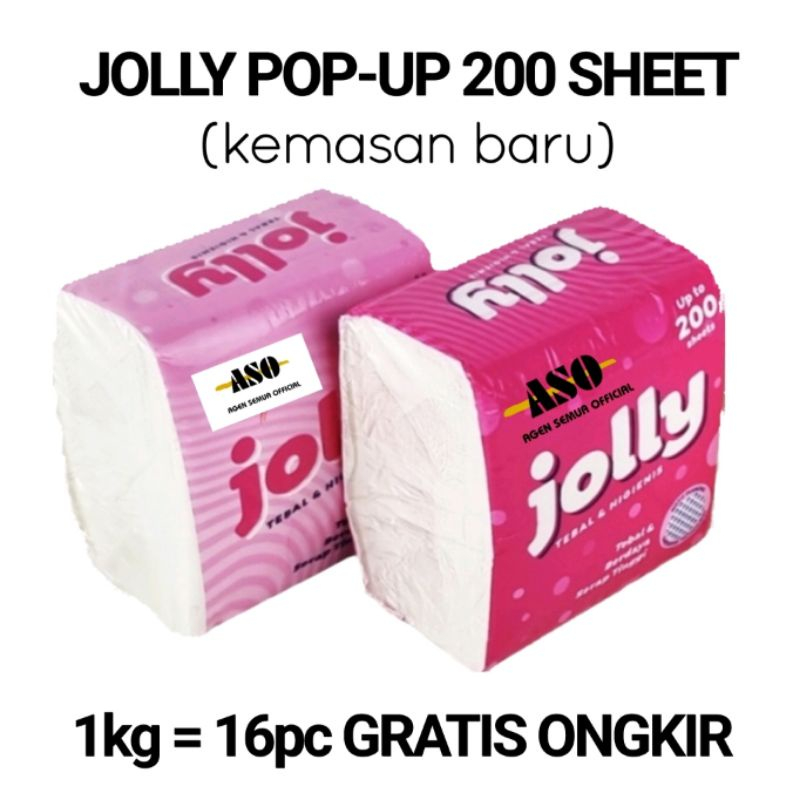 Jual [ TISU JOLLY POP UP KECIL ] Tissue 2ply 200 sheet PROMO ...