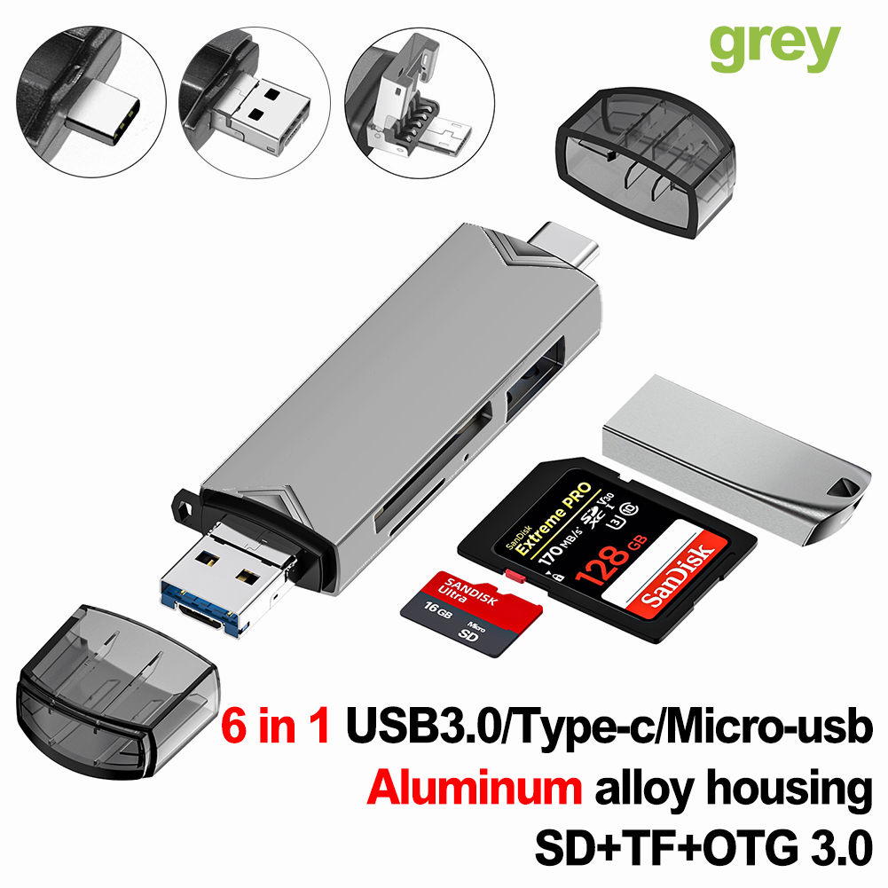 Jual Actual【COD】6 in 1 Card Reader OTG SD TF Reading Card High Speed ...